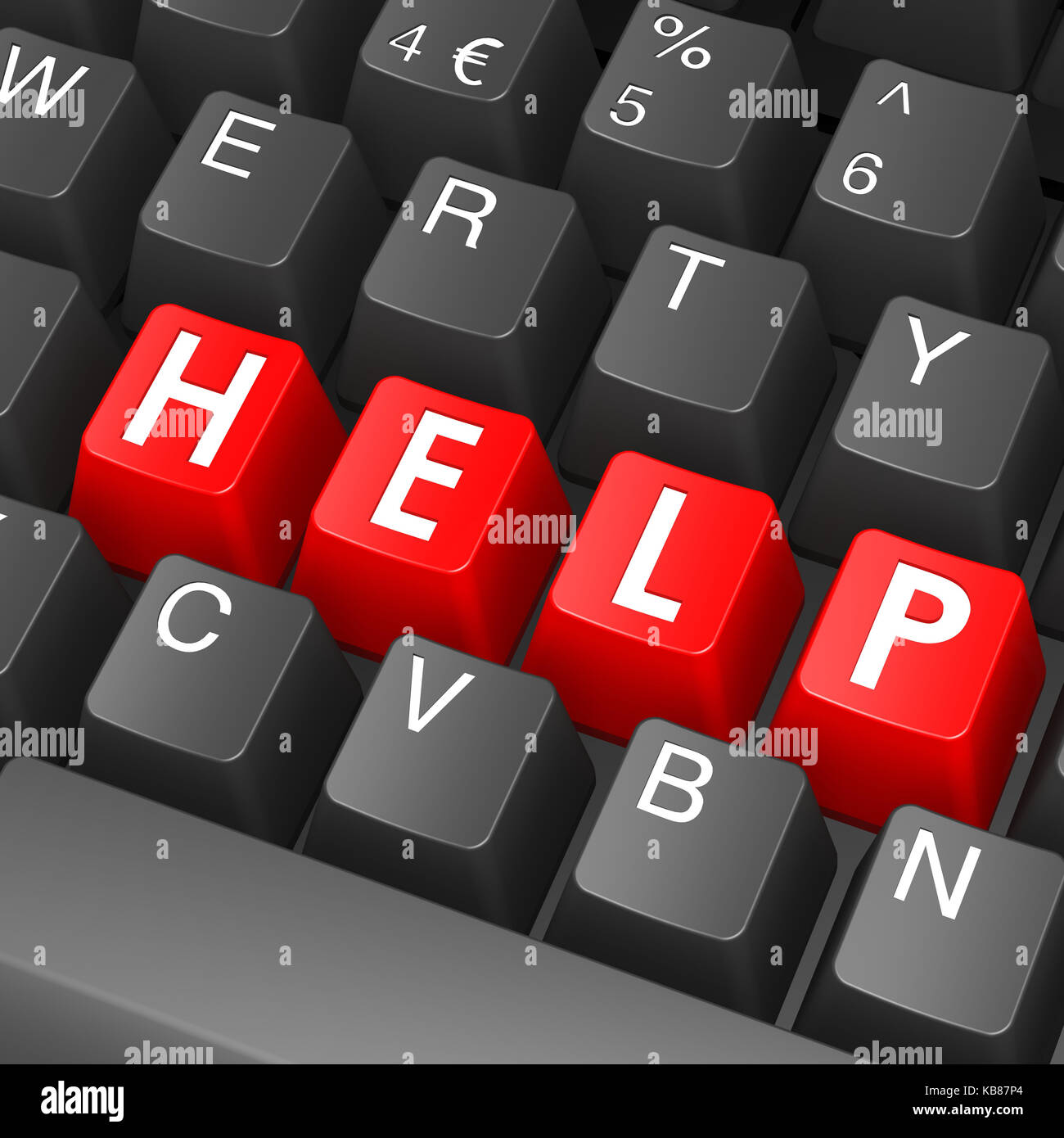 Black keyboard with help word Stock Photo - Alamy