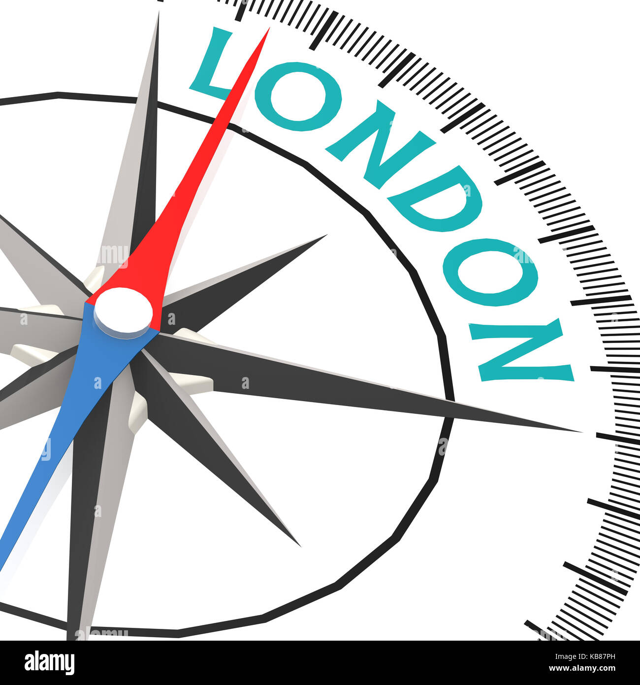 Compass with London word Stock Photo - Alamy