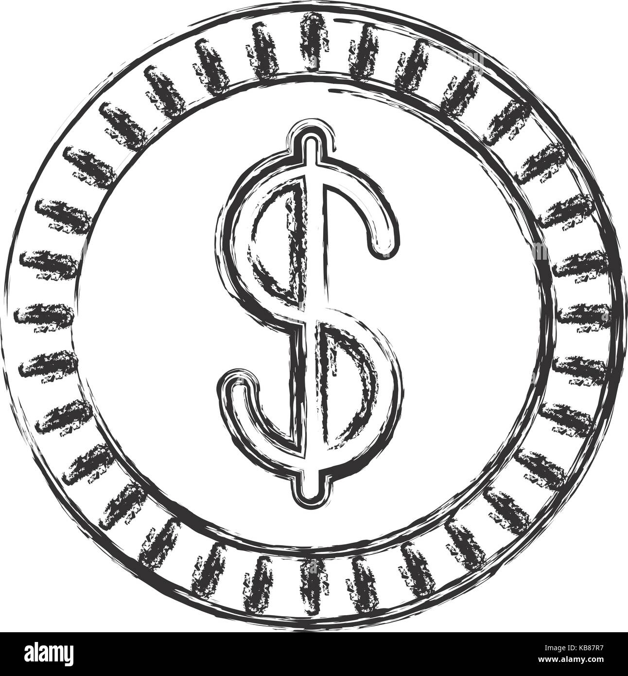 money coin icon over white background vector illustration Stock Vector ...