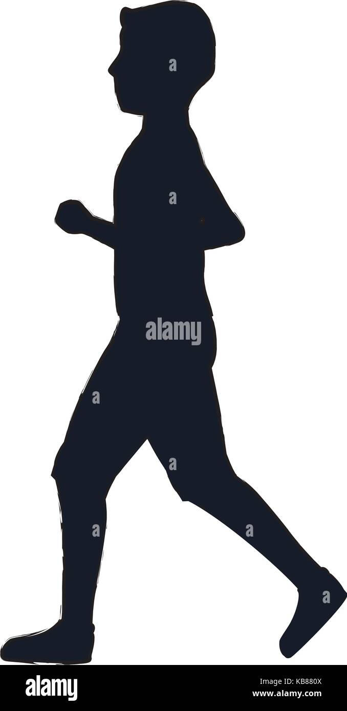 thin man in sports suit running vector illustration design Stock Vector ...