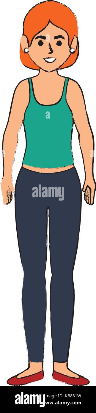slim woman in a sports suit vector illustration design Stock Vector ...