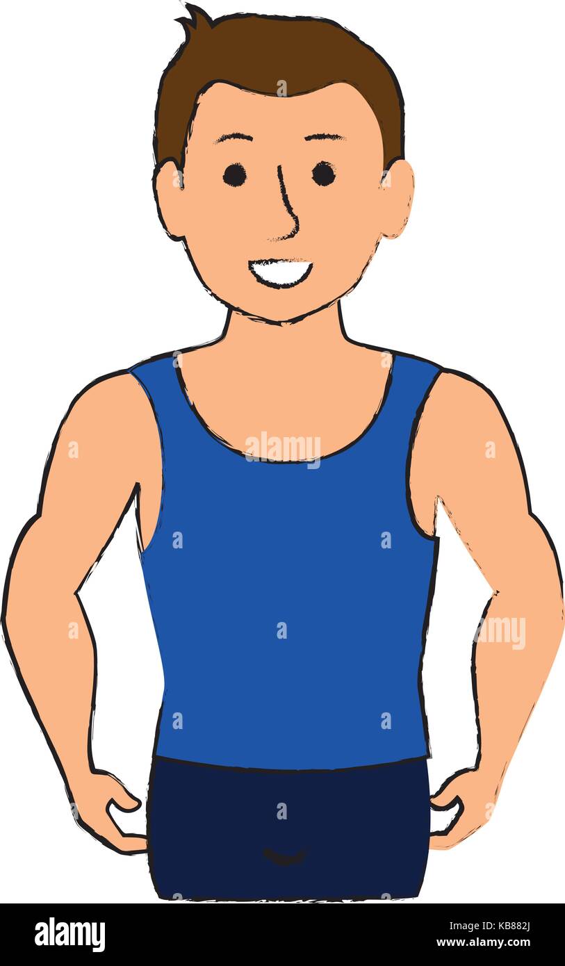 thin man in sports suit vector illustration design Stock Vector Image ...