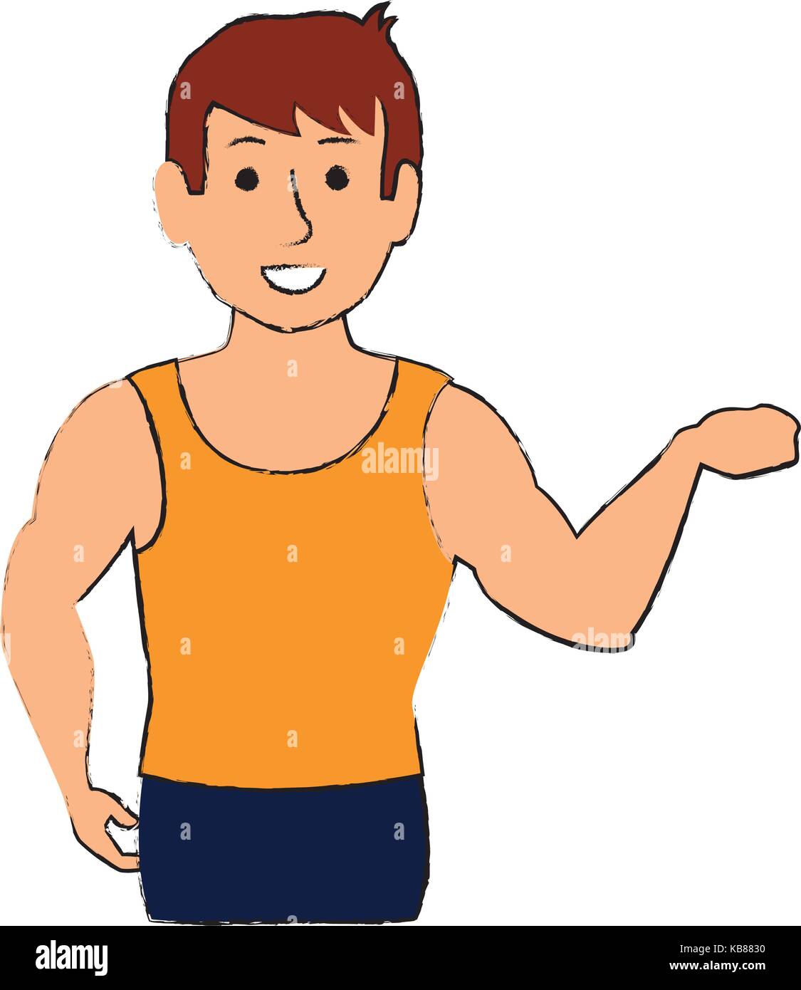 thin man in sports suit vector illustration design Stock Vector Image ...