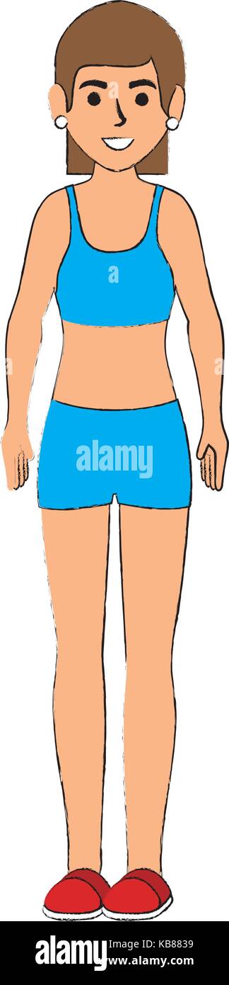 slim woman in a sports suit vector illustration design Stock Vector ...