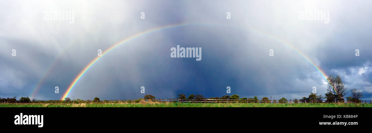 Double rainbow with a beautiful sky Stock Photo - Alamy