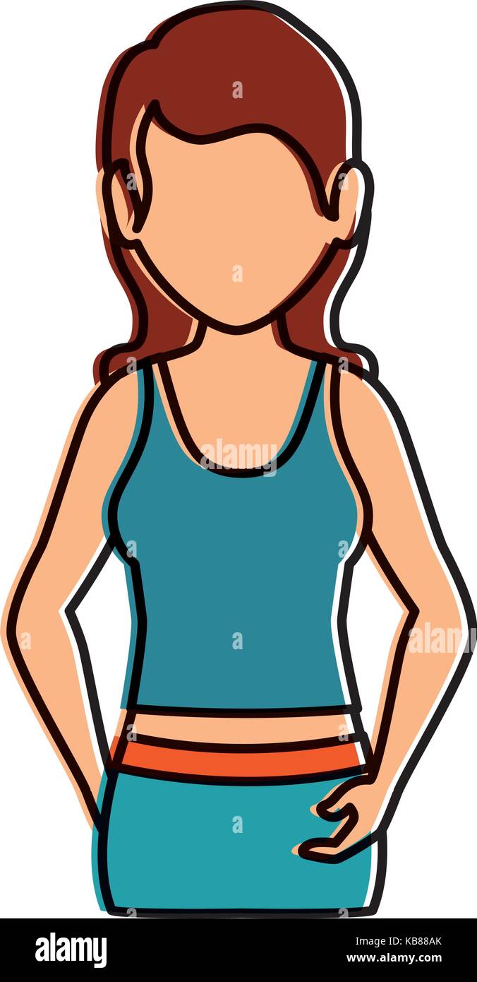 slim woman in a sports suit vector illustration design Stock Vector ...