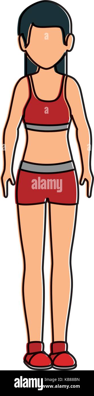 slim woman in a sports suit vector illustration design Stock Vector ...