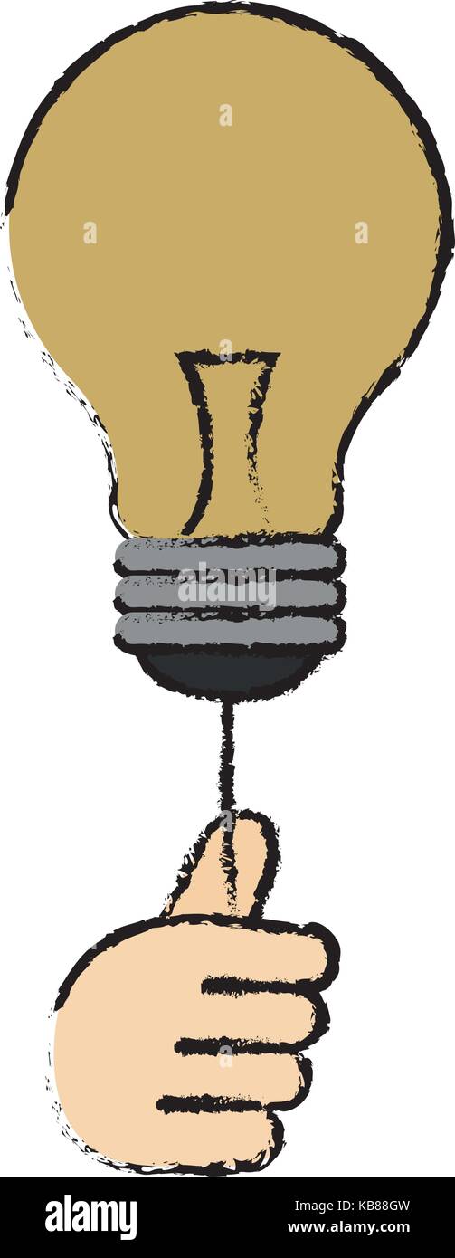 bulb light with hand on vector illustration design Stock Vector Image ...