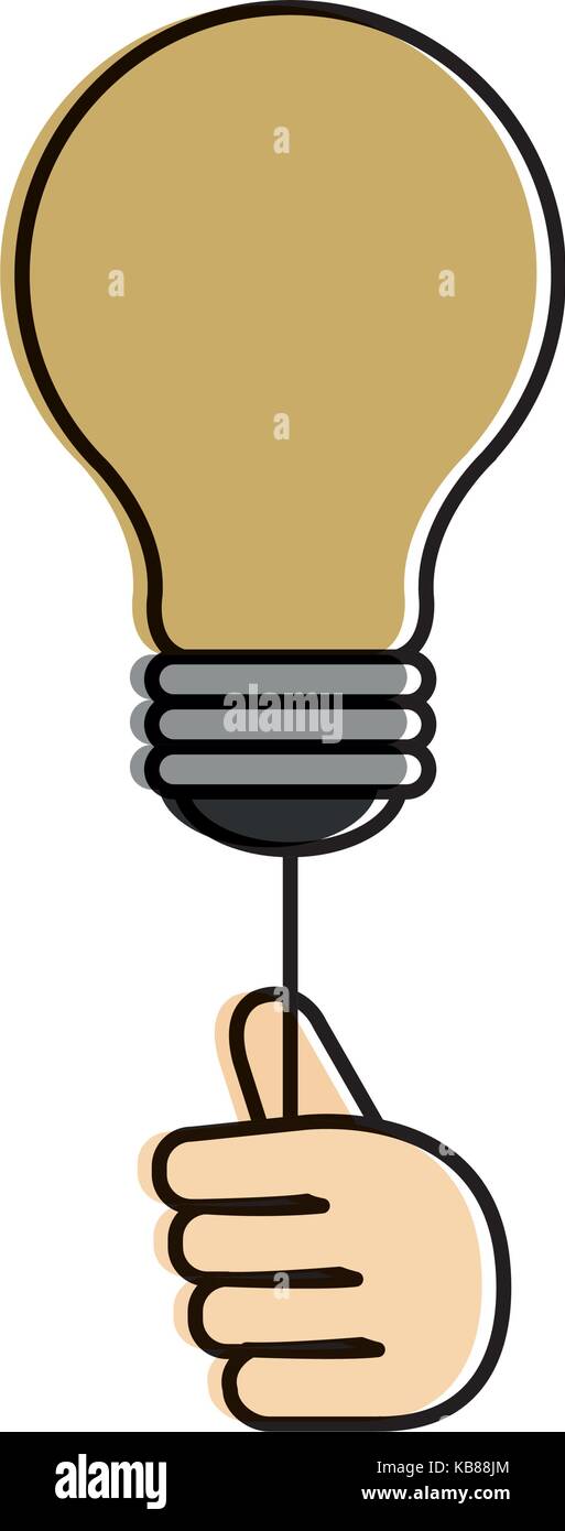 bulb light with hand on vector illustration design Stock Vector Image ...