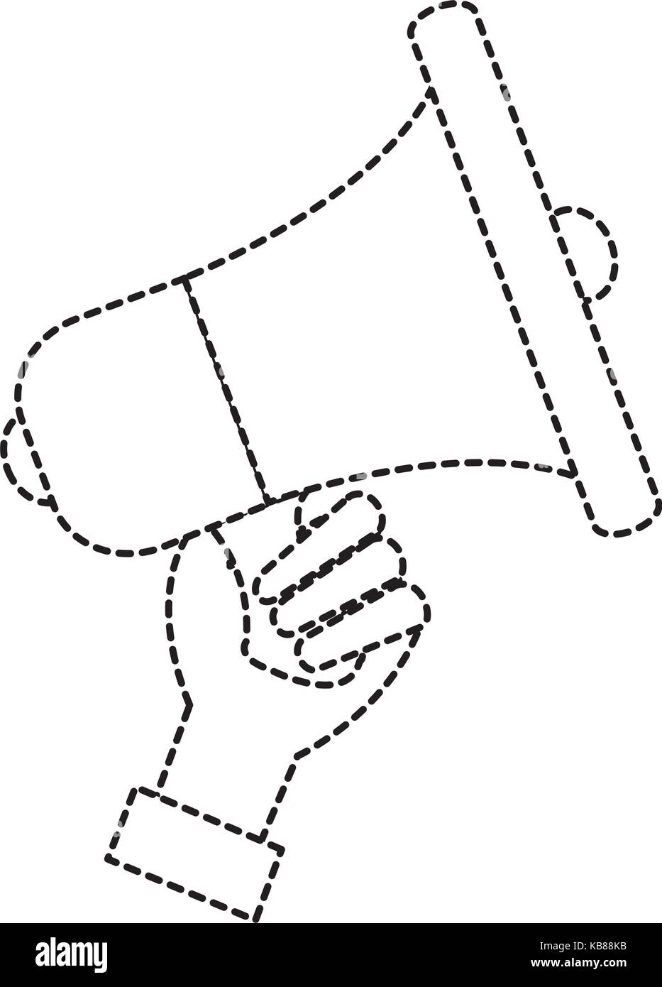 hand human with megaphone sound isolated icon vector illustration ...