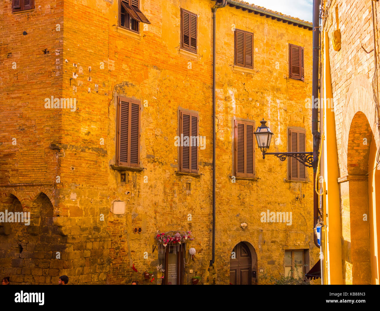 Beautiful ancient stone buildings in the heart of Volterra - a small ...