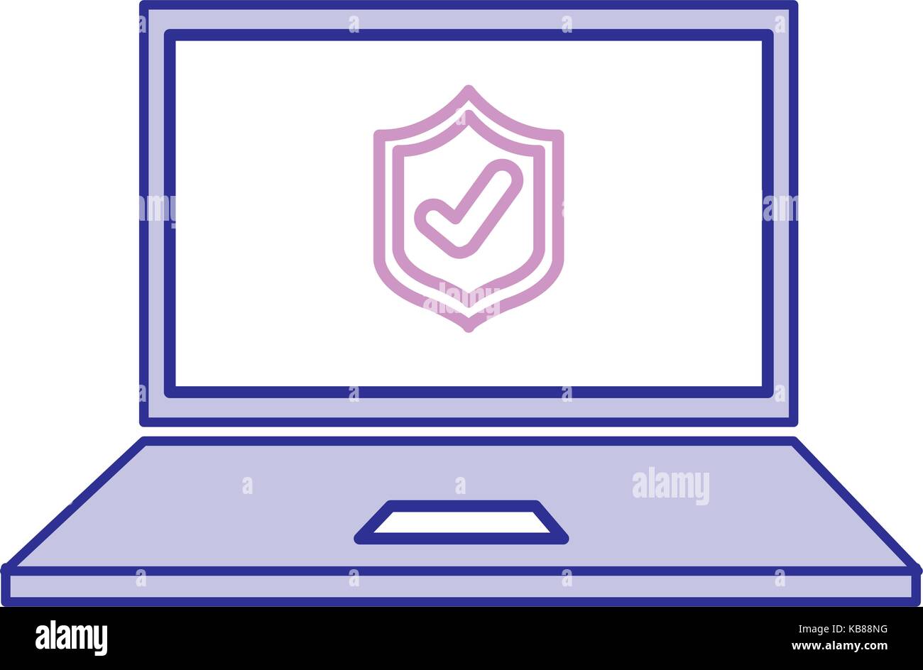 laptop computer with shield vector illustration design Stock Vector ...