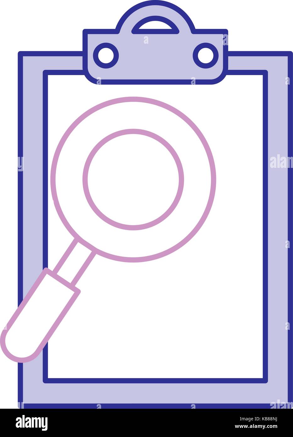 clipboard document with magnifying glass vector illustration design ...