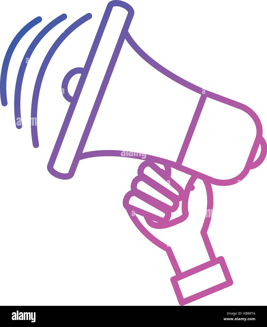 hand human with megaphone sound isolated icon vector illustration ...