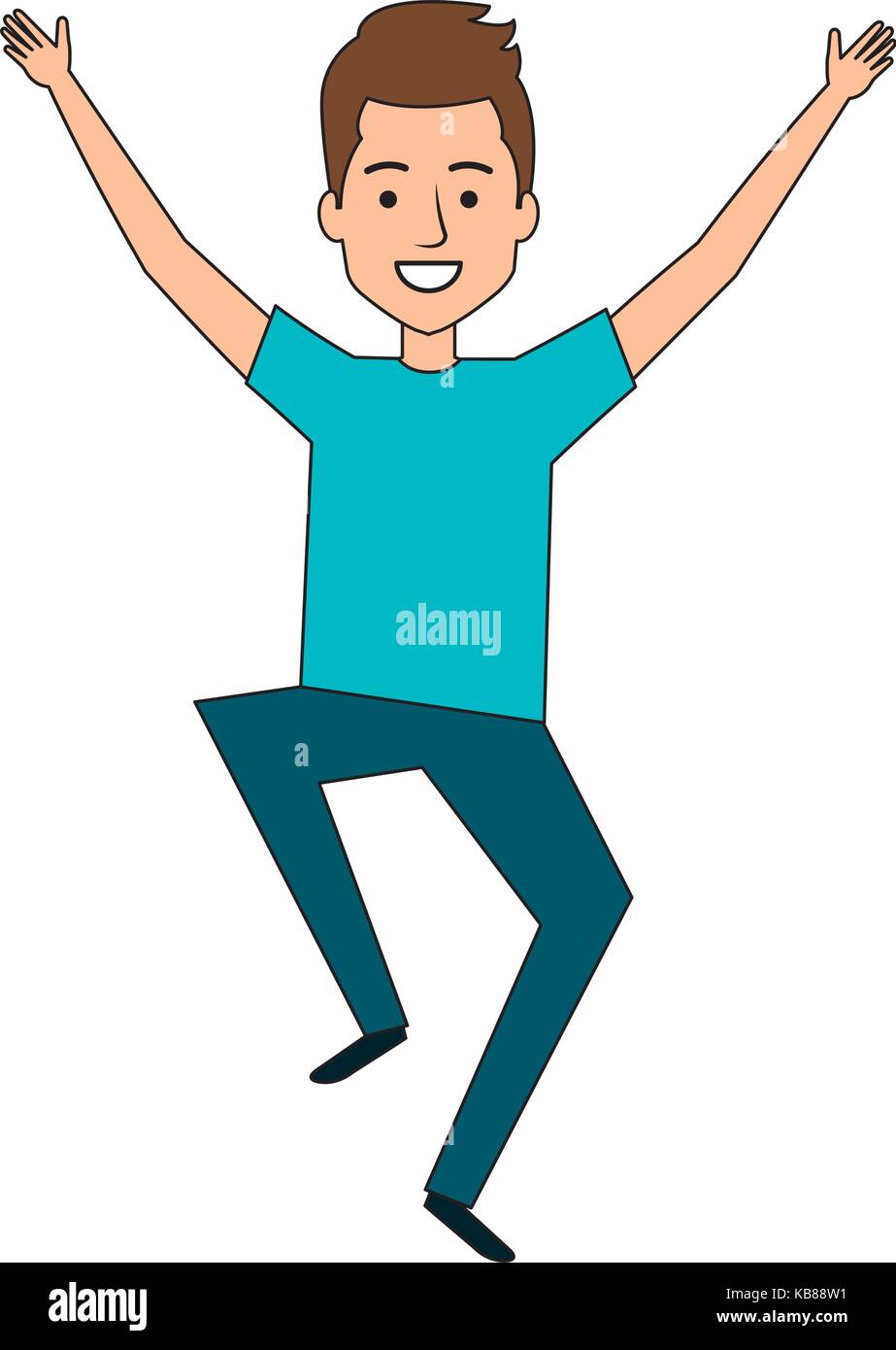 cheerful jumping man avatar vector illustration design Stock Vector ...