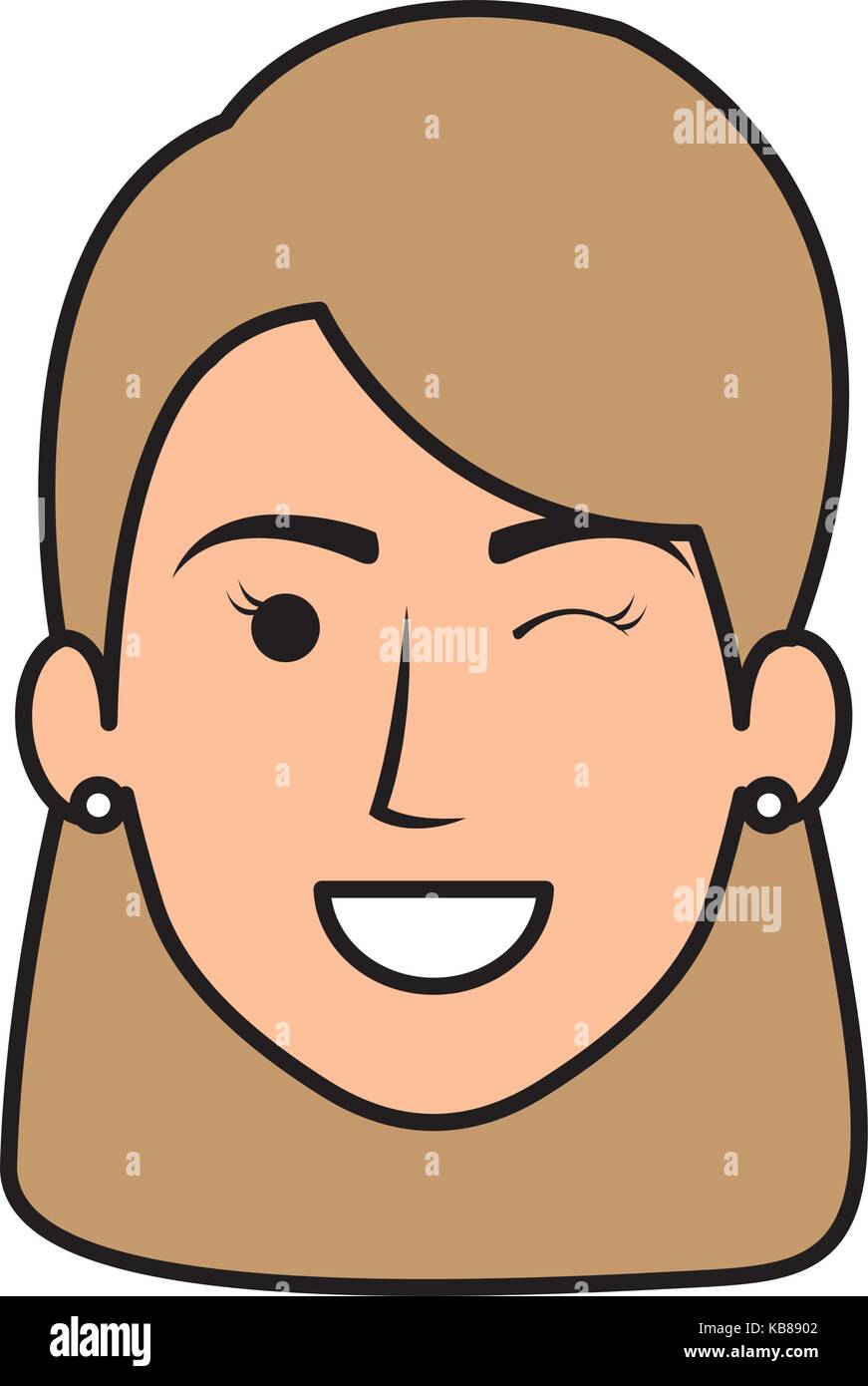 beautiful woman head avatar character vector illustration design Stock ...