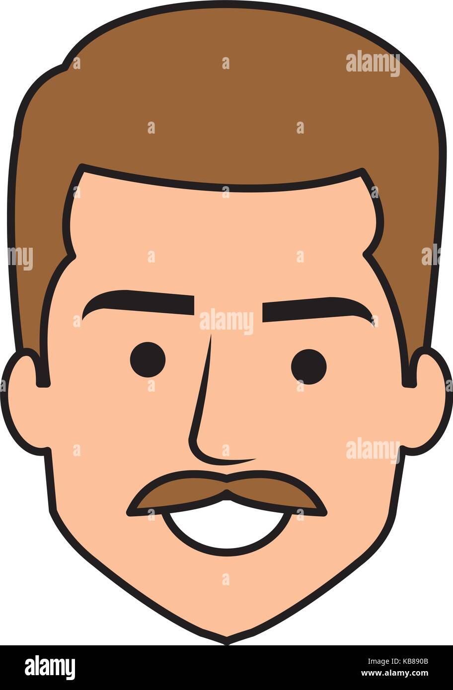 young man head avatar character vector illustration design Stock Vector ...