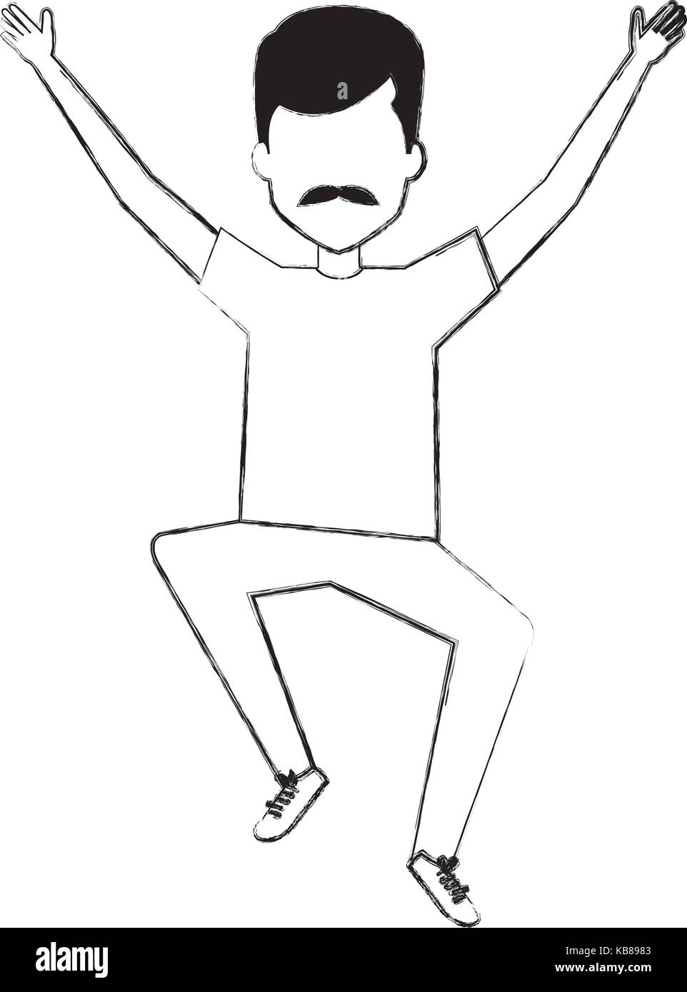 cheerful jumping man avatar Stock Vector Image & Art - Alamy