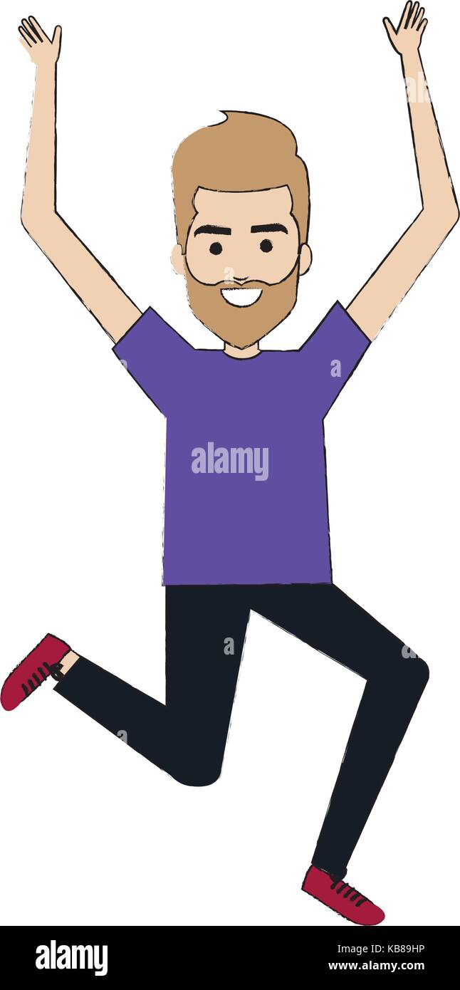 cheerful jumping man avatar Stock Vector Image & Art - Alamy