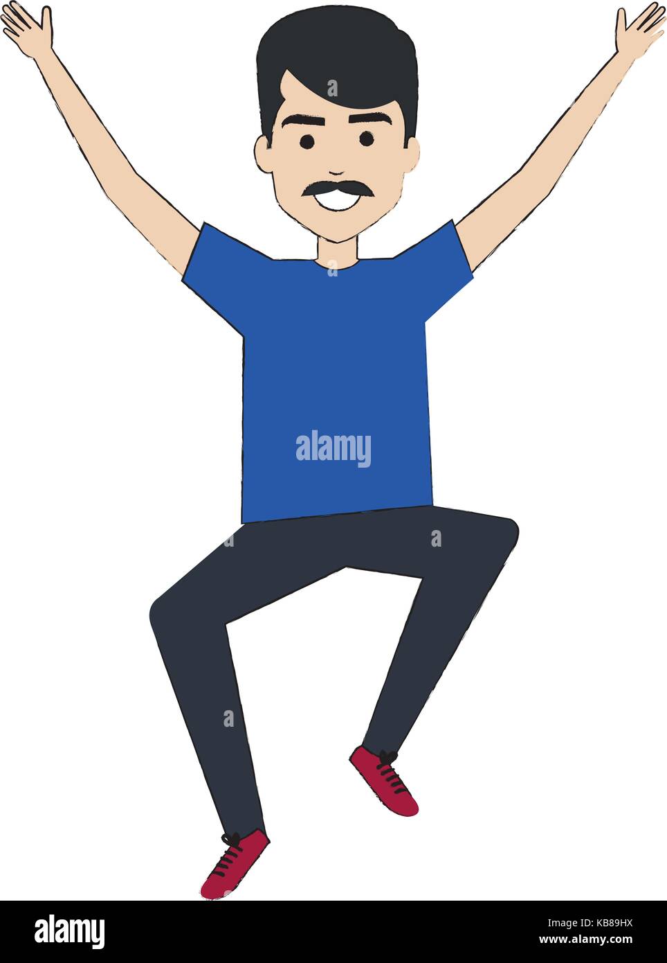 cheerful jumping man avatar Stock Vector Image & Art - Alamy