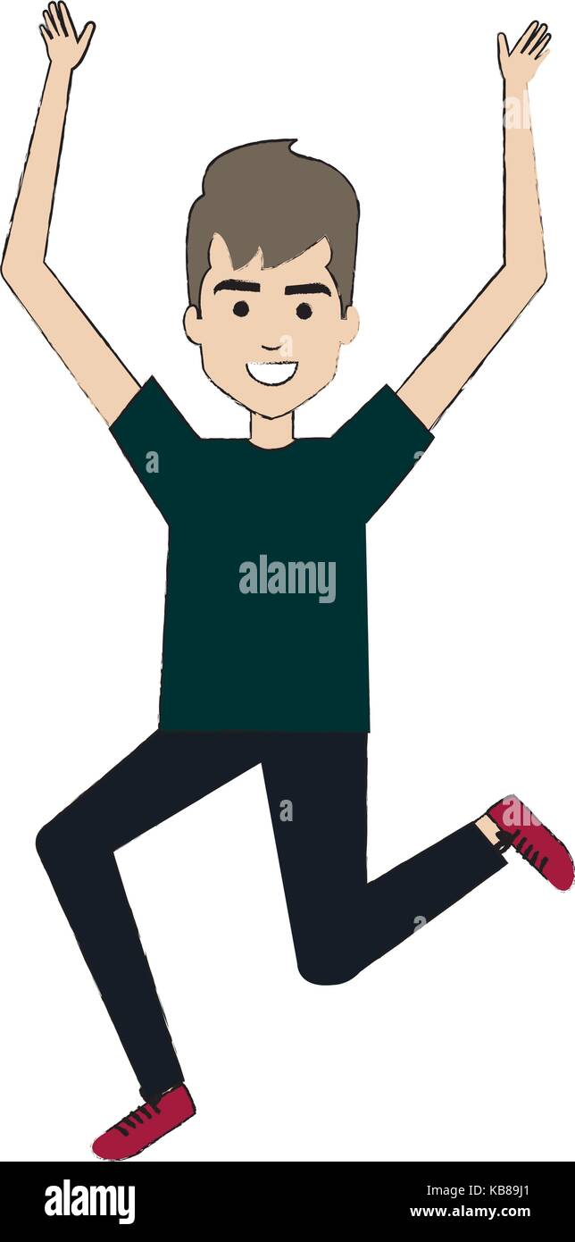 cheerful jumping man avatar Stock Vector Image & Art - Alamy