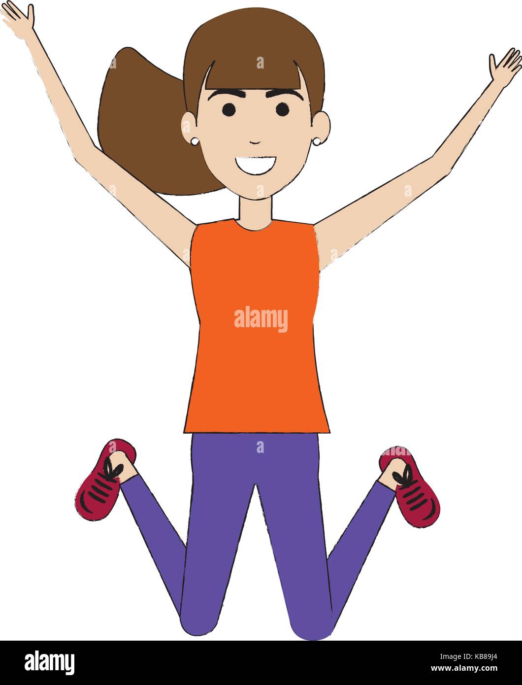 cheerful jumping woman avatar Stock Vector Image & Art - Alamy