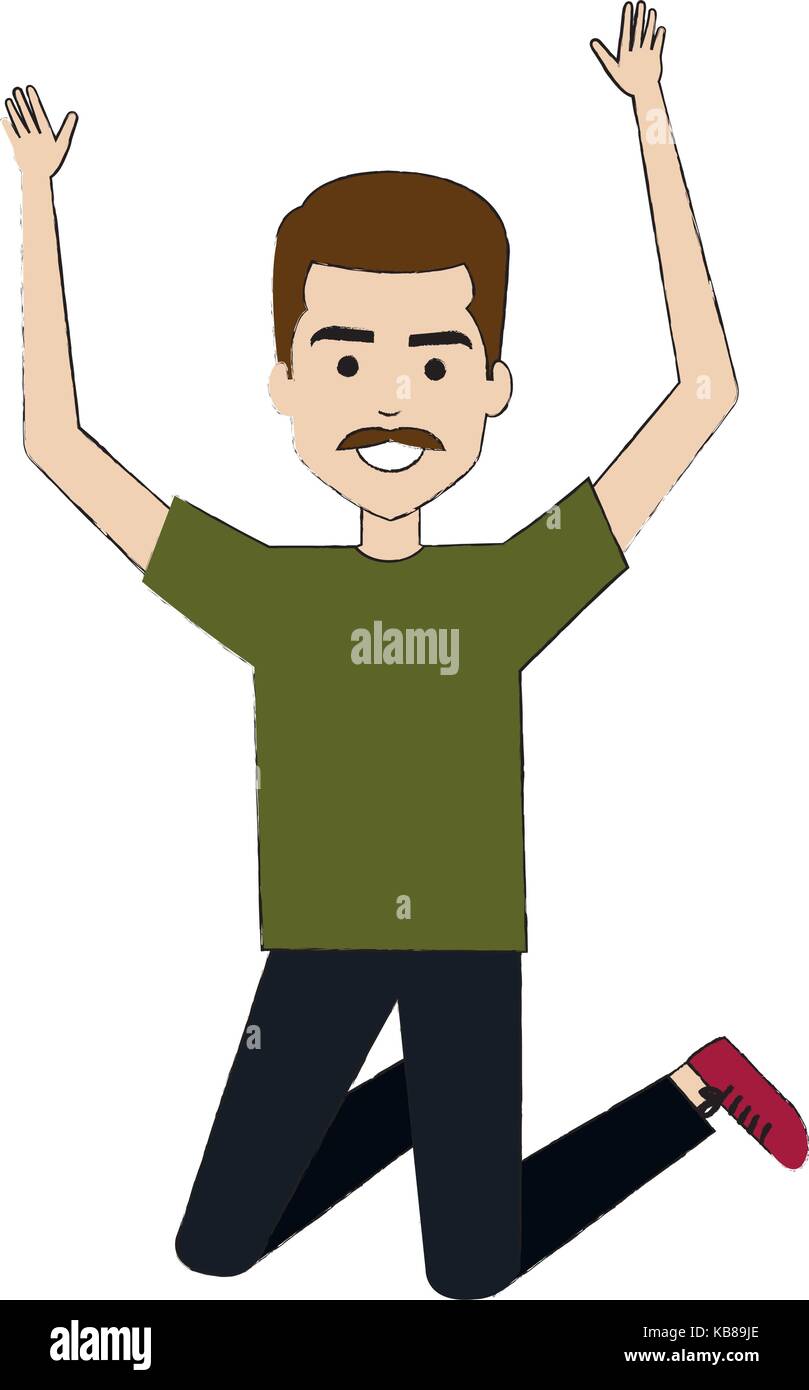 cheerful jumping man avatar Stock Vector Image & Art - Alamy