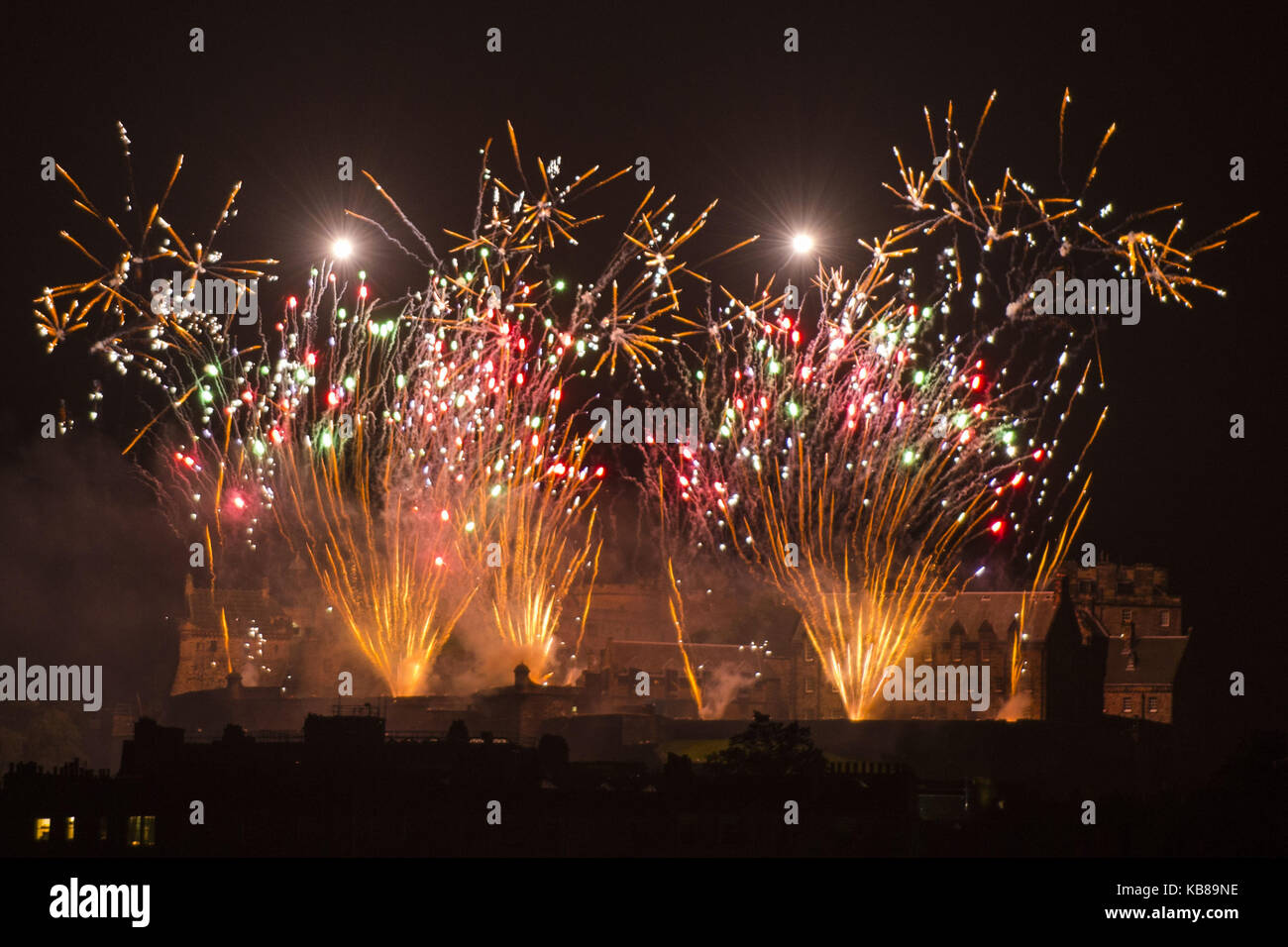 A Firework Display from Edinburgh Castle marks the end of the 70th ...