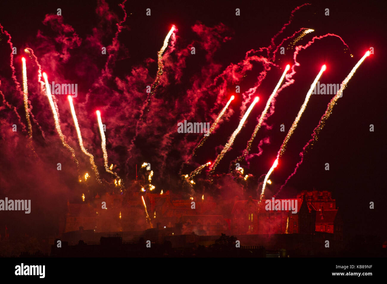 A Firework Display from Edinburgh Castle marks the end of the 70th ...
