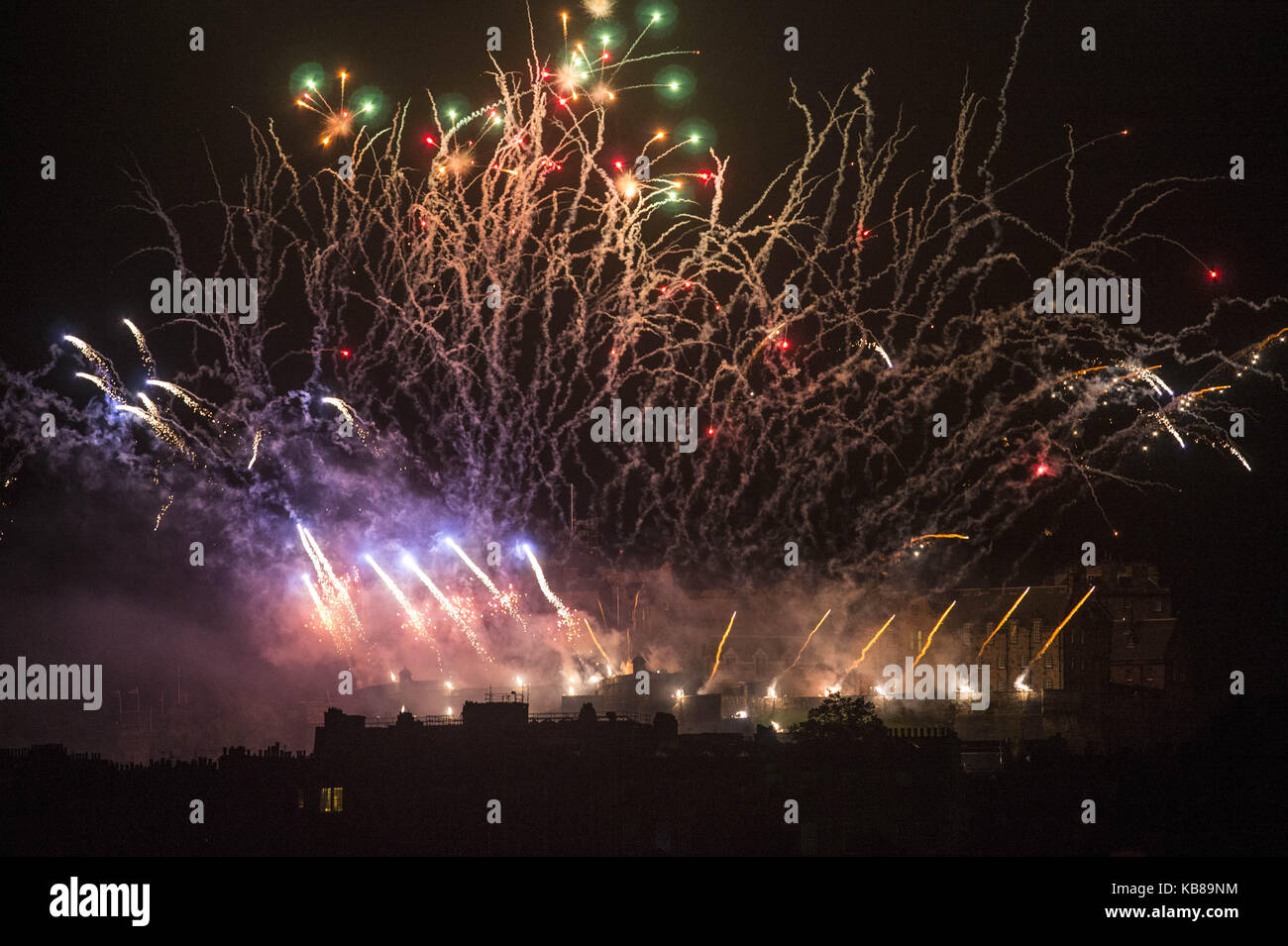 A Firework Display from Edinburgh Castle marks the end of the 70th ...