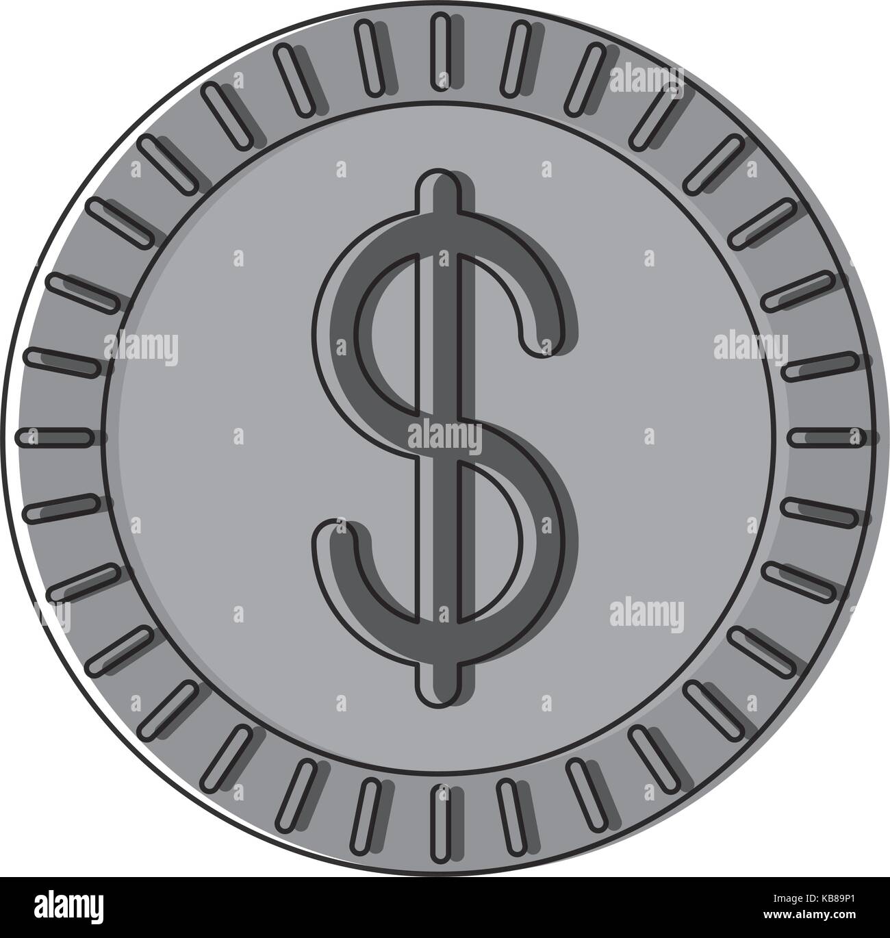 money coin icon over white background vector illustration Stock Vector ...