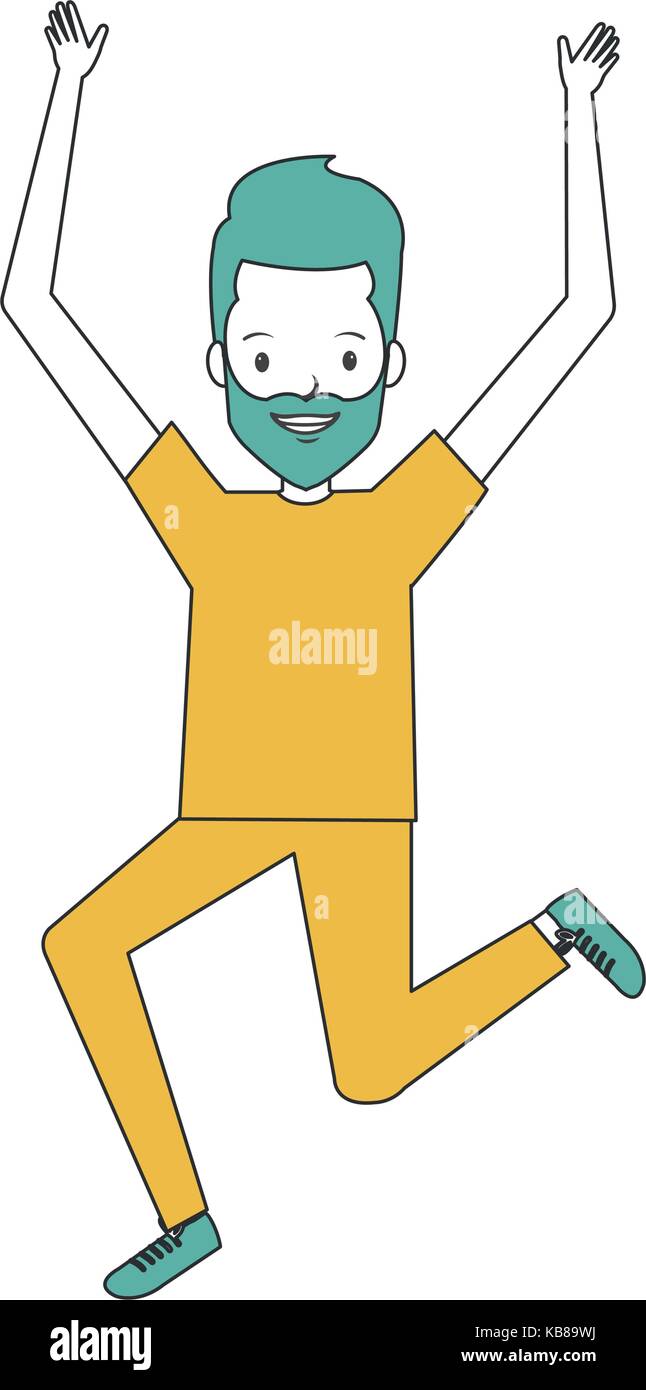 cheerful jumping man avatar Stock Vector Image & Art - Alamy