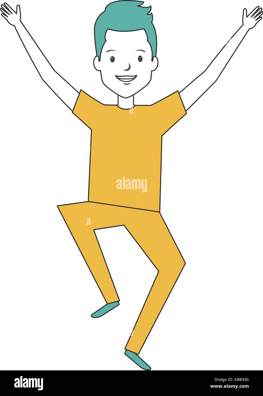 cheerful jumping man avatar Stock Vector Image & Art - Alamy