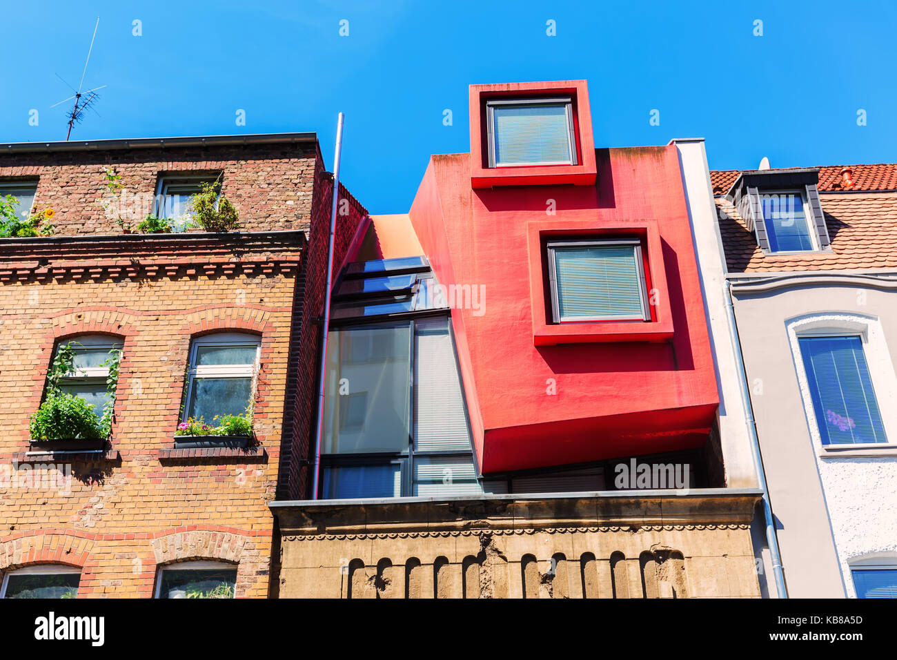 Cologne, Germany - July 03, 2017: colorful house facade in Cologne ...