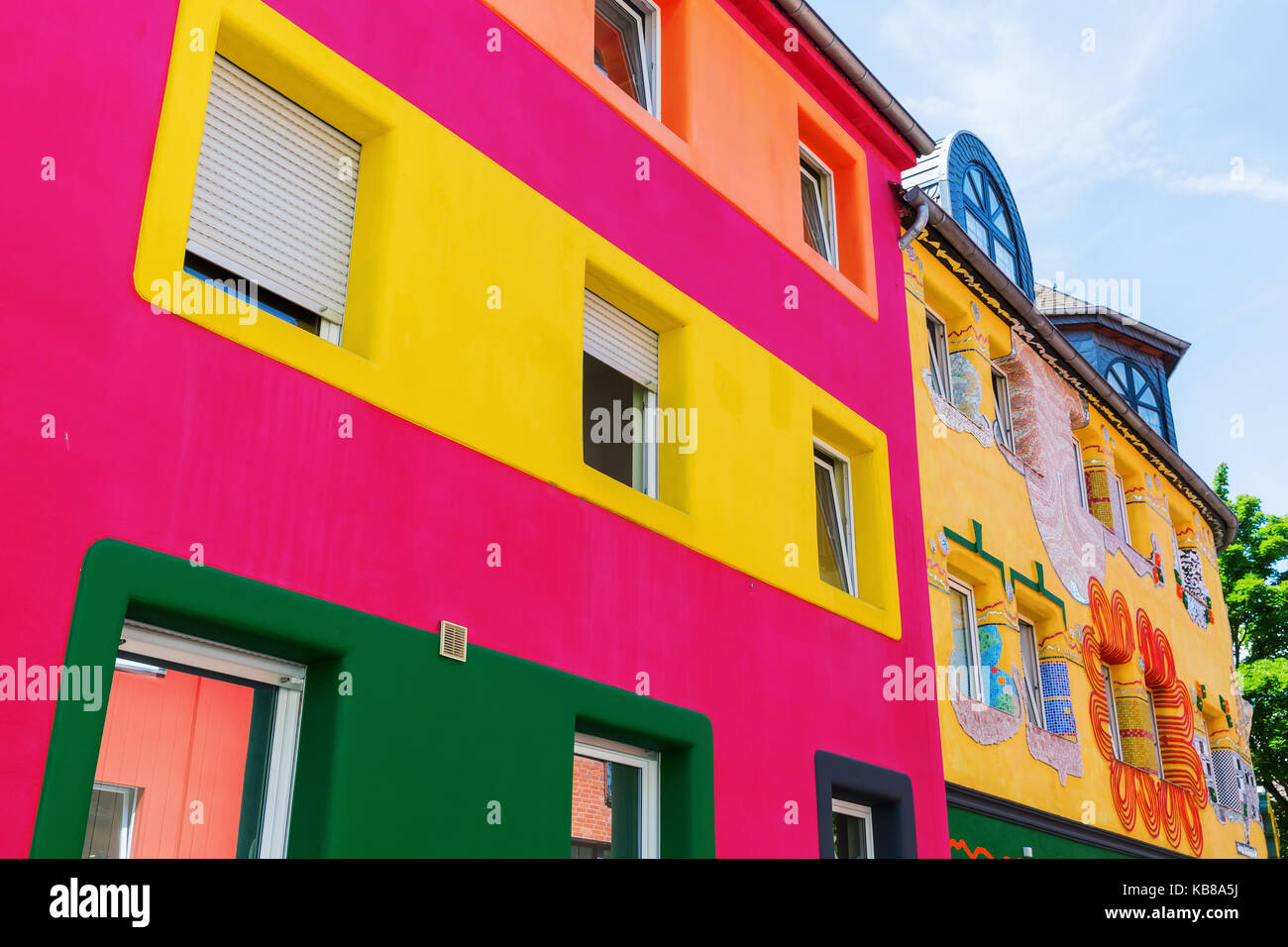 Cologne, Germany - July 03, 2017: colorful house facade in Cologne ...