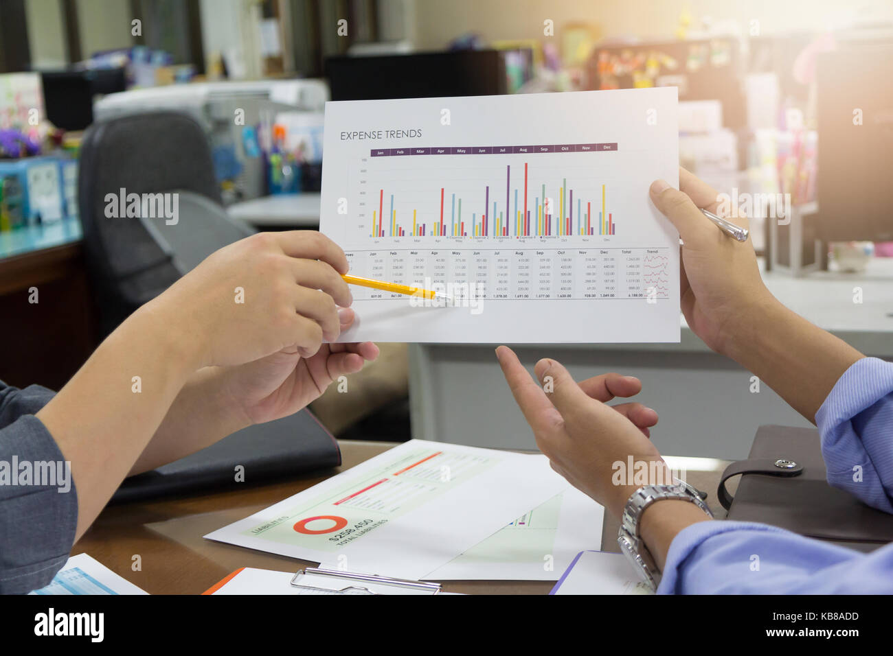 Business and finance concept of office working, Businessmen discussing ...