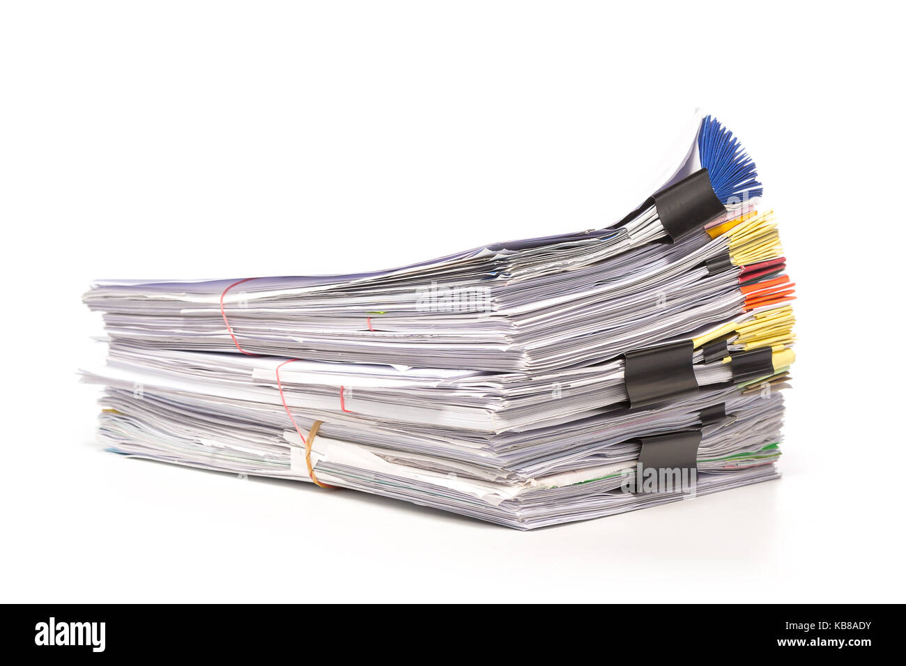 Stack of business papers isolated on white background Stock Photo - Alamy