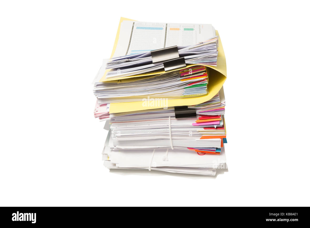Stack of business papers isolated on white background Stock Photo - Alamy
