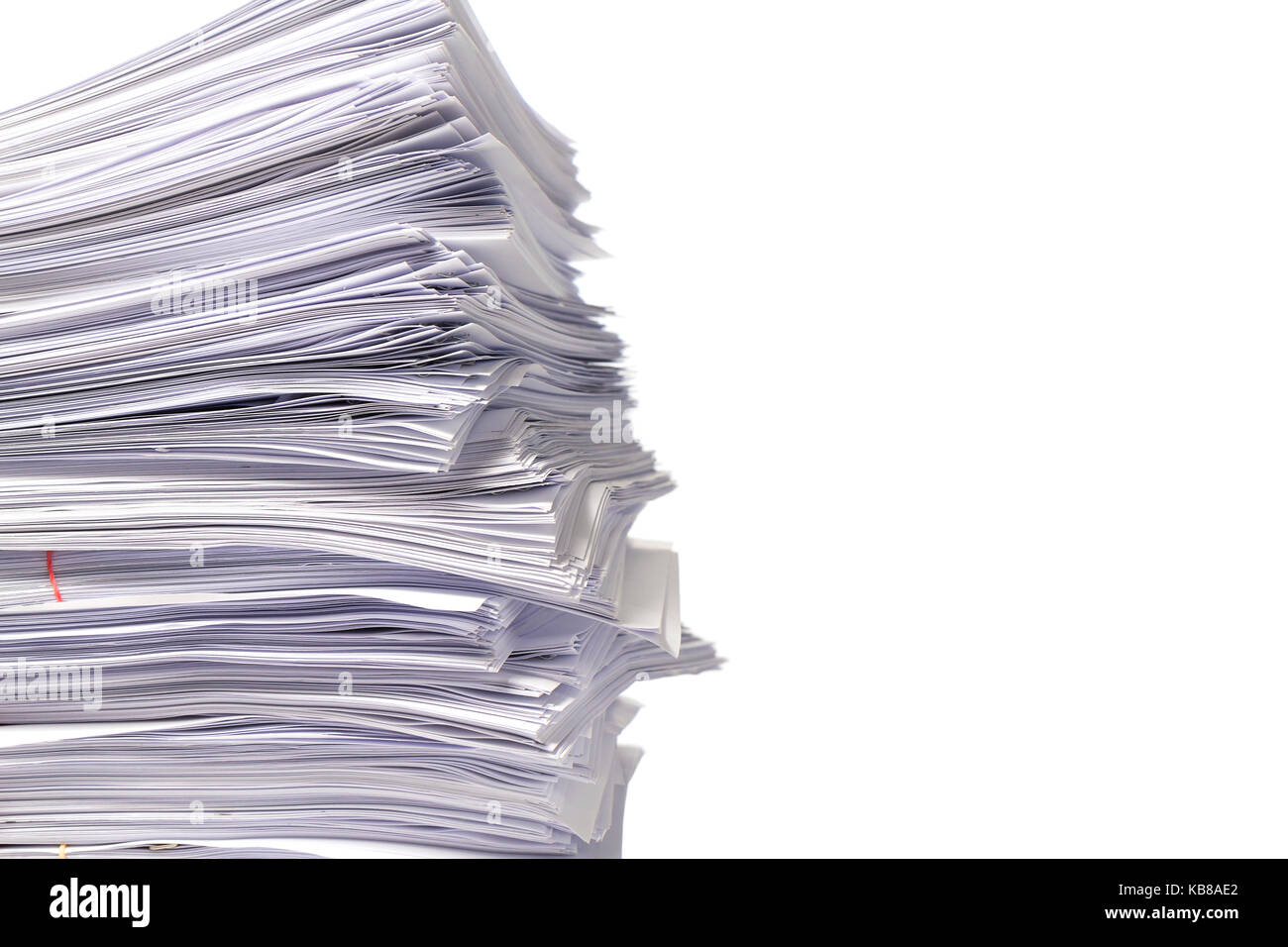 Stack of business papers isolated on white background Stock Photo - Alamy
