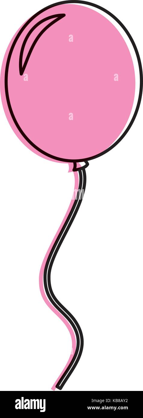 balloon with ribbon decoration celebration festive Stock Vector Image ...