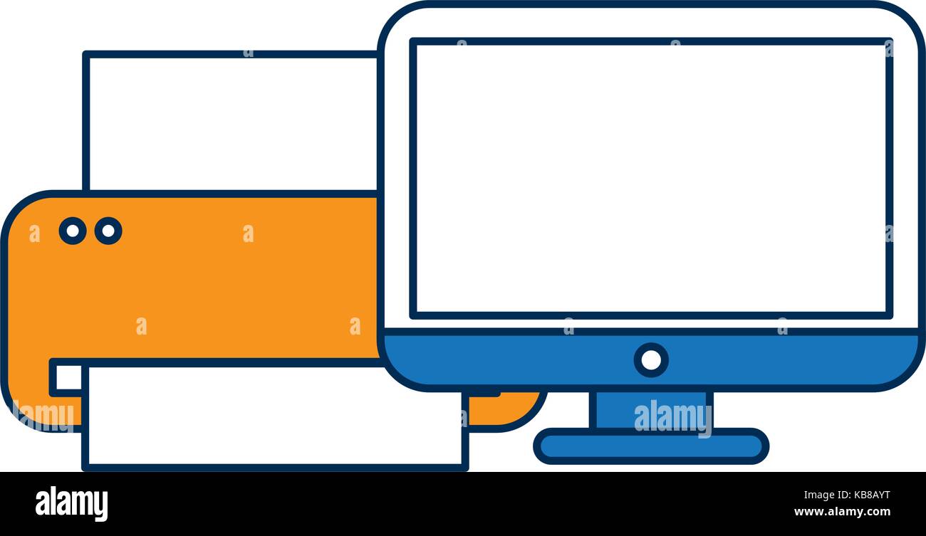 computer and printer icon Stock Vector Image & Art - Alamy