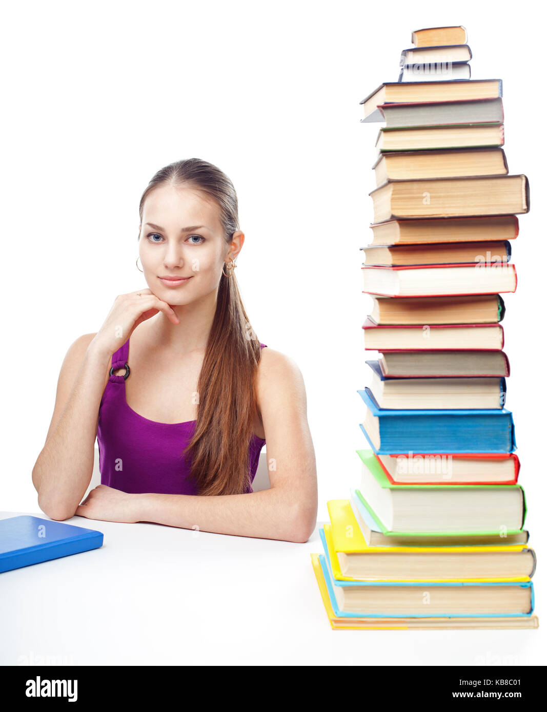 Attractive high school girl sitting on hi-res stock photography and ...