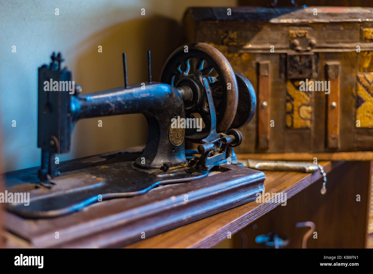 Sirince, Izmir, Turkey- September 08, 2016: antique sewing machine ...