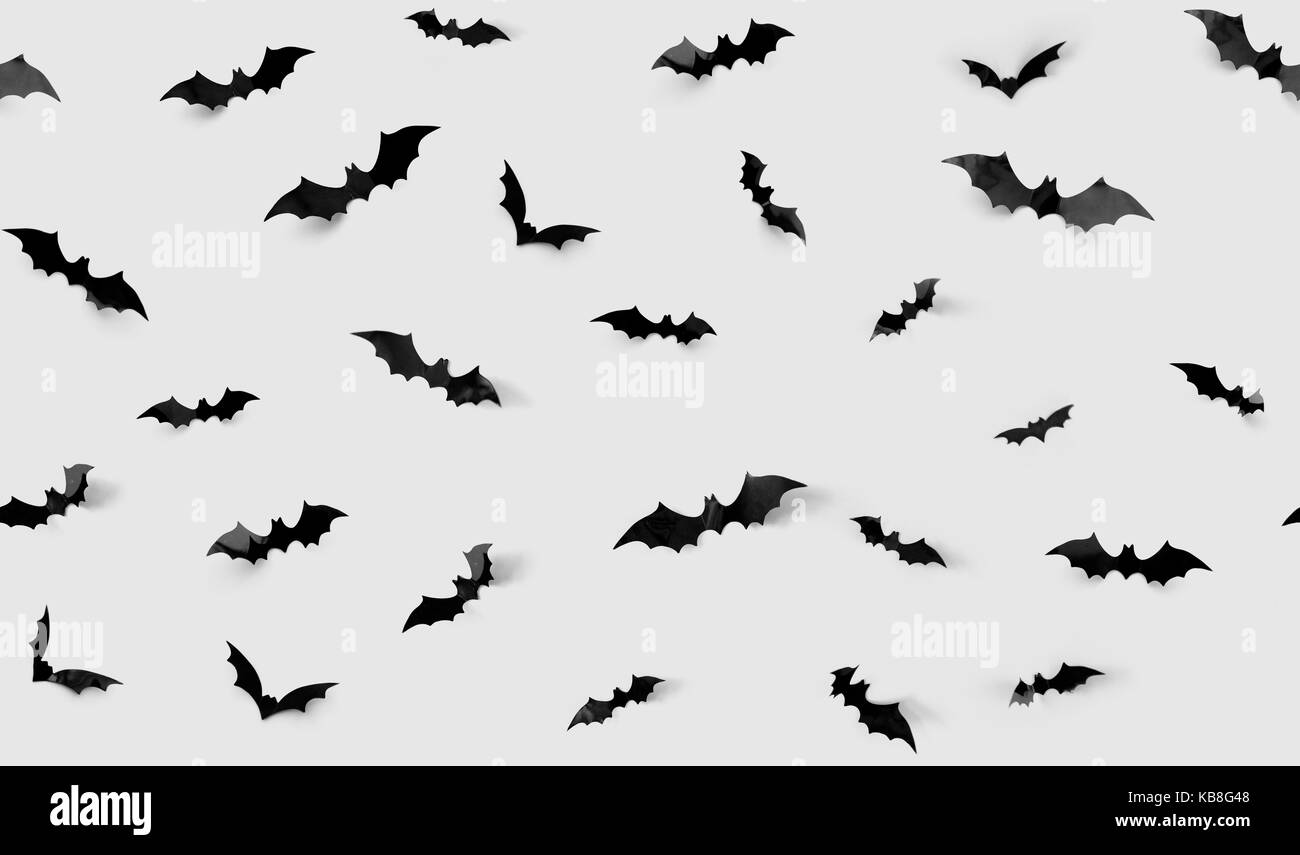 Halloween holiday concept bats Black and White Stock Photos & Images ...