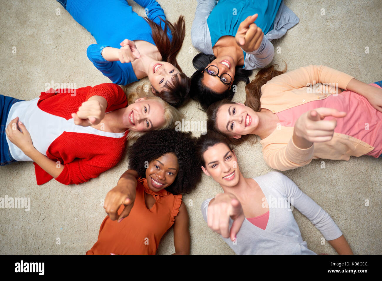 international group of happy smiling women Stock Photo - Alamy