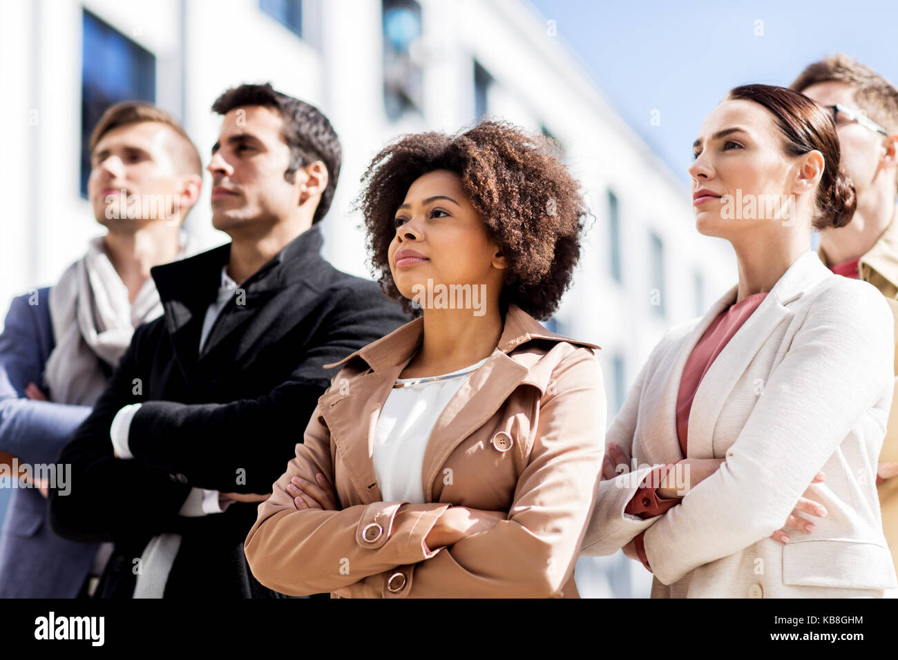 international group of people on city street Stock Photo - Alamy