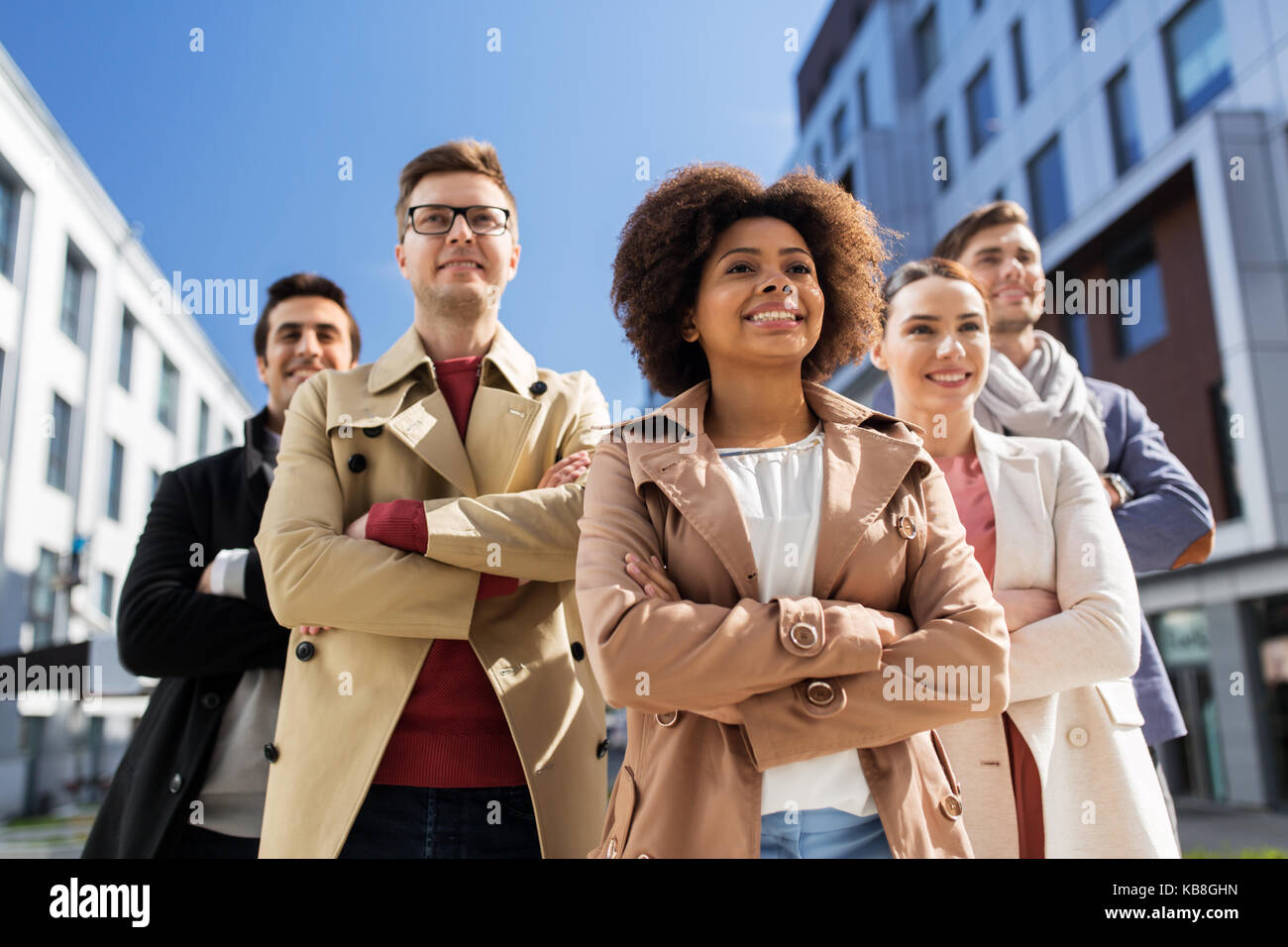 international group of people on city street Stock Photo - Alamy