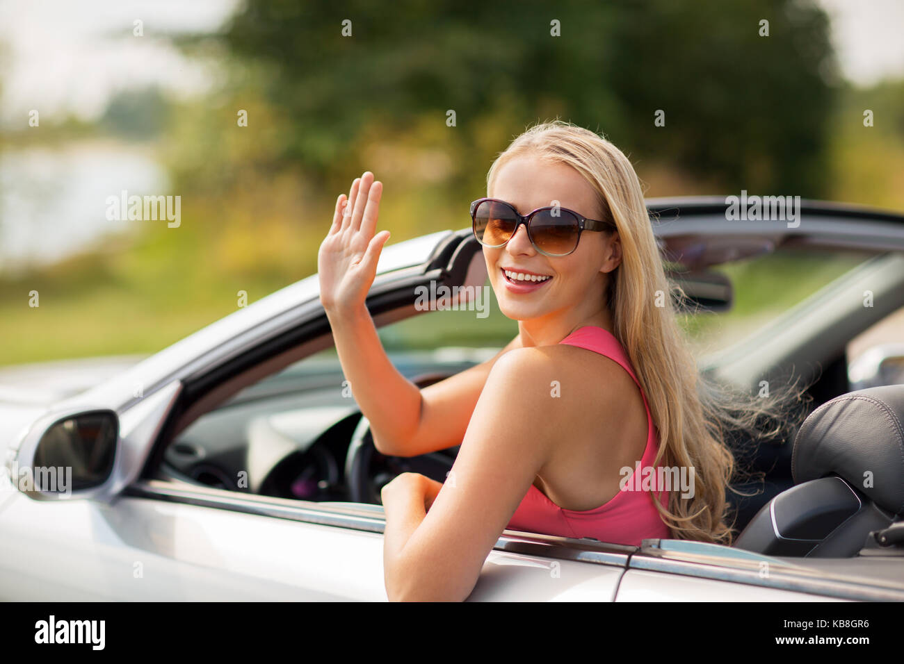 Car hand waving hi-res stock photography and images - Alamy