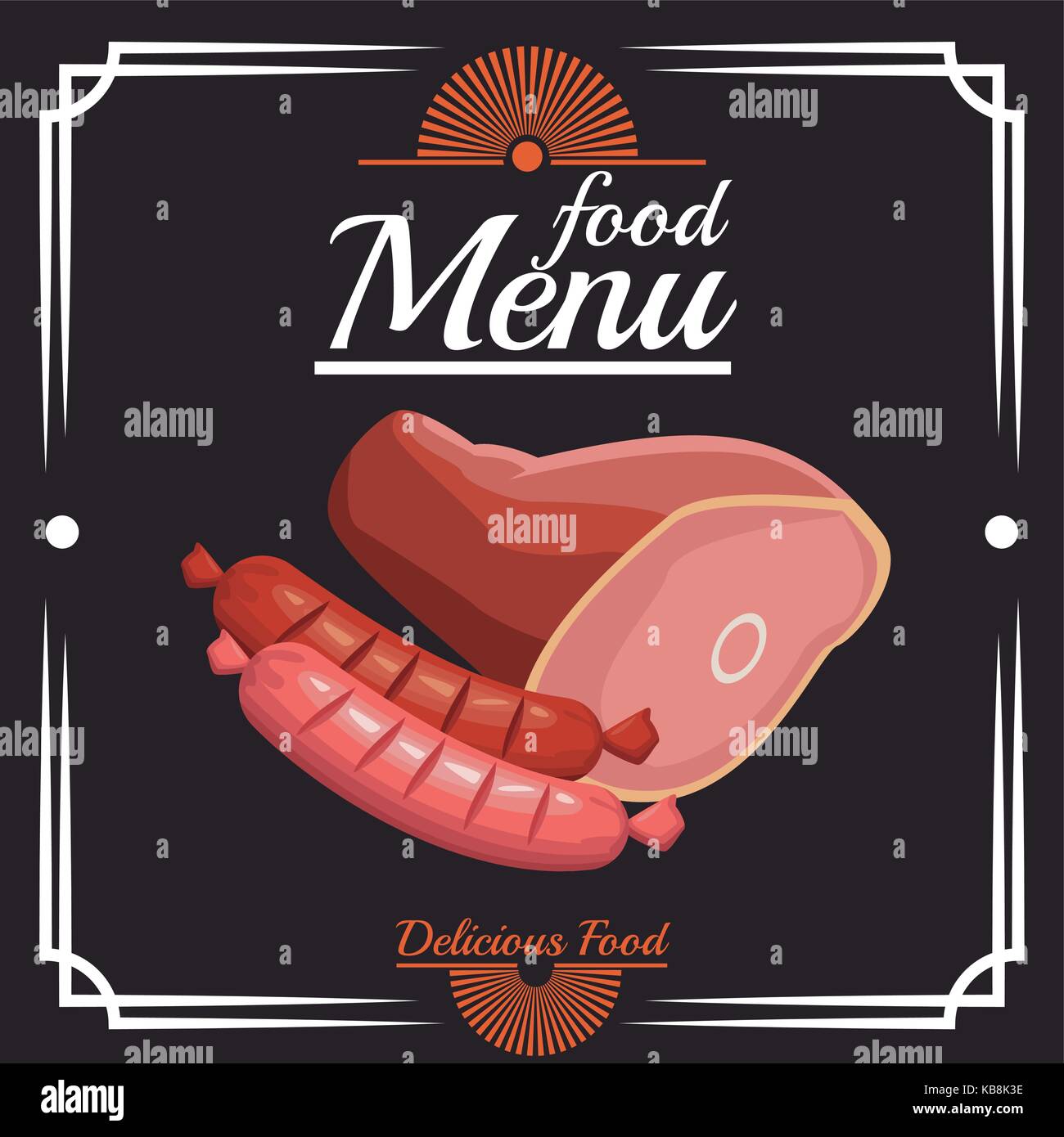 Pork sausages food label Stock Vector Images - Alamy