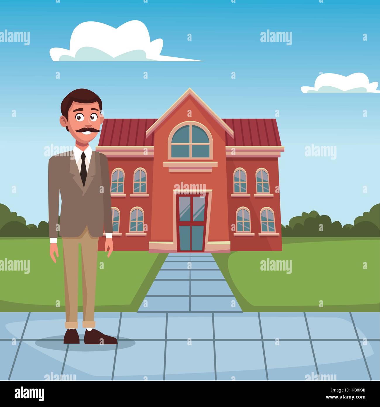 Teacher male elementary school Stock Vector Images - Alamy